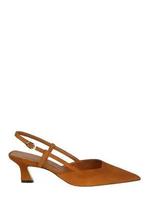 STUART WEITZMAN Suede Slingback Pumps Neutrals