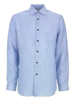 Paul Smith Buttoned Linen Shirt - Blue