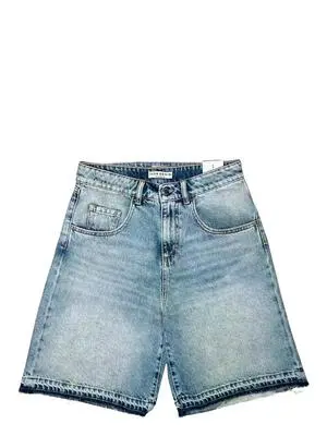 ICON DENIM LOS ANGELES Lulu Frayed Denim Shorts - Blue