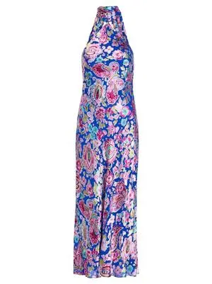 Rixo Hayley Floral Print Midi Dress - Blue