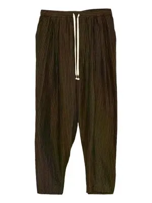 CALMLENCE Striped Trousers Brown