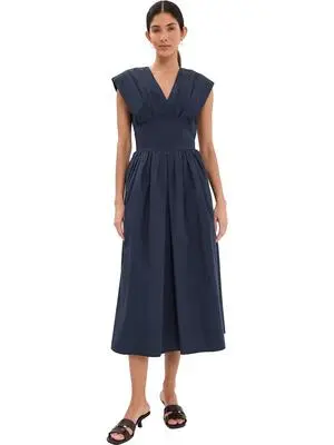 Rosie Assoulin In Full Bloom Midi Dress - Navy