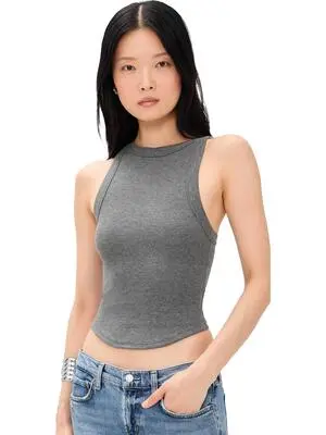 THE LINE BY K Ximeno Ribbed Tank Top - Grey