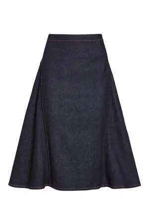 Jacquemus La Jupe De-nîmes Lavoir Denim Midi Skirt - Navy