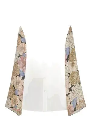 MAISON MARGIELA Floral Sleeve Silk Shirt - Neutrals
