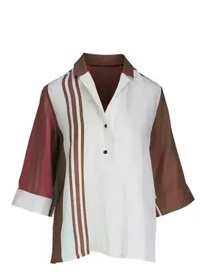 Kiton Striped Blouse - Brown