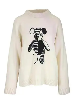 THE ELDER STATESMAN Teddy-motif Sweater - Neutrals