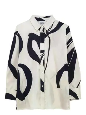 Alpha Studio Graphic Print Shirt - Neutrals