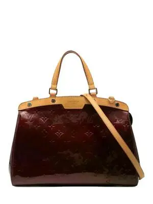 LOUIS VUITTON 2012 Louis Vuitton Monogram Vernis Brea MM Satchel Red