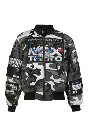 COUCOUBEBE 75018 Patched Bomber Jacket - Grey