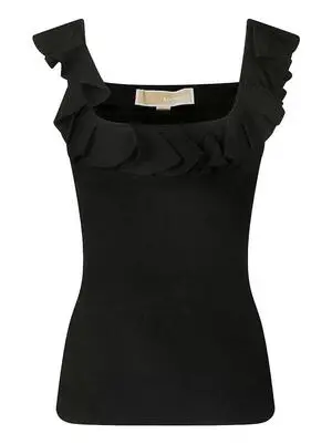 Michael Kors Ruffled Tank Top - Black