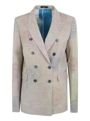 IBRIGU Floral-print Double-breasted Blazer - Neutrals