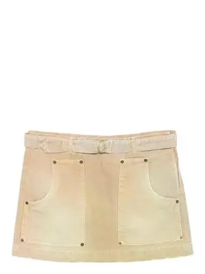 SEMICOUTURE Belted Mini Skirt - Neutrals