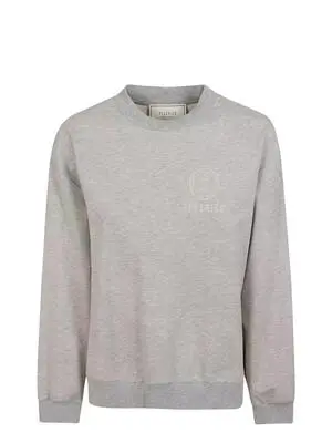Peserico Logo-embroidered Crew-neck Sweatshirt - Grey