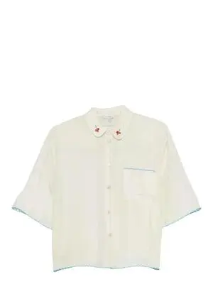 FORTE_FORTE Scallop-trim Shirt - Neutrals