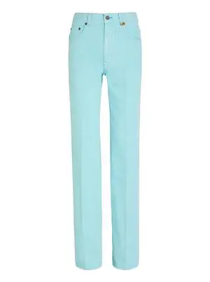 Chloé High-rise Straight-leg Jeans - Turquoise