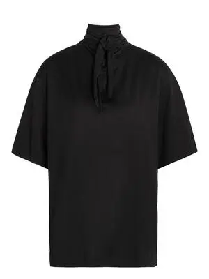 LEMAIRE Foulard-neck Cotton T-shirt - Black