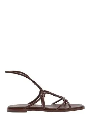 GIANVITO ROSSI Woven Leather Sandals - Brown