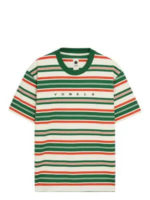 VOWELS Striped Cotton T-shirt - Multicoloured 1