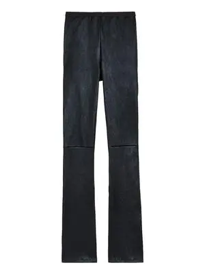 RICK OWENS Carmen Flared-Leg Leather-Blend Trousers
