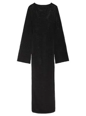 DELOS Open-knit Maxi Dress - Black