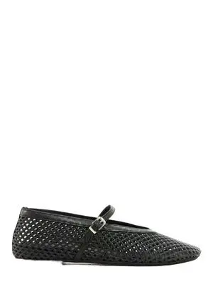 POEVE Woven Buckle Ballet Flats - Black