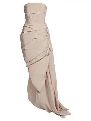 Elie Saab Taffeta Maxi Dress - Neutral