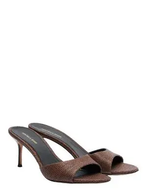 Veronica Beard Woven Mules - Brown
