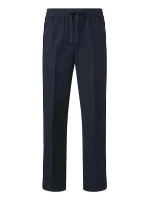 Brioni Straight Linen And Cotton Pants - Blue