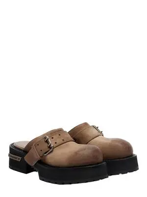 Balenciaga Venom Leather Mules - Beige