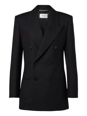 Saint Laurent Double-breasted Wool Blazer - Black