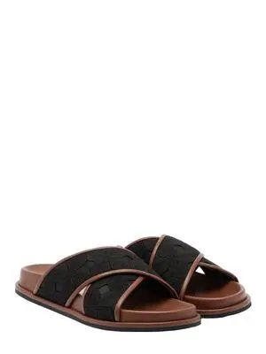 Max Mara Peonie Embroidered Slides - Black