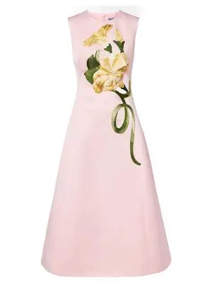 LEO LIN Floral-appliqué Cocktail Dress - Pink