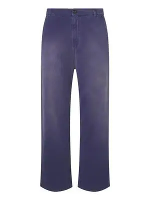 Miu Miu Cotton Gabardine Wide-leg Trousers - Blue