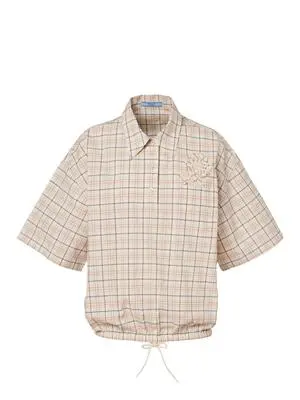 Prada Checked Cotton Poplin Top - Multicoloured