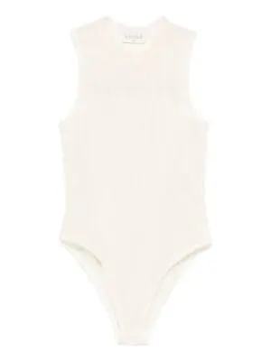 FORTE_FORTE Tulle Bodysuit - White