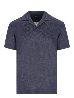 Zegna Z Lux Leisurewear V Neck T-shirt - Blue