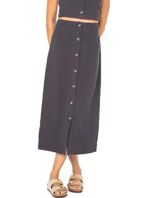 Roxy Island Nomad Maxi Skirt - Phantom Solid
