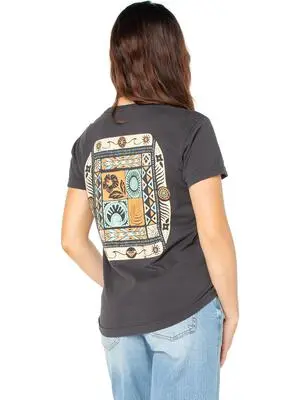 Roxy Printed Boyfriend T-shirt - Phantom Poly Blocks