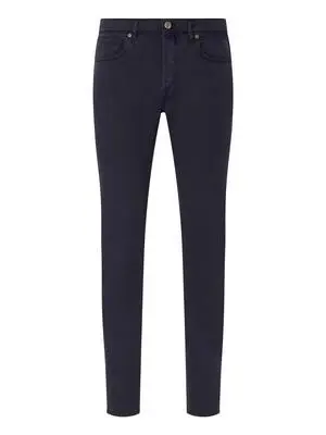 SLOWEAR Slim-Fit Stretch Cotton-Blend Gabardine Trousers Blue