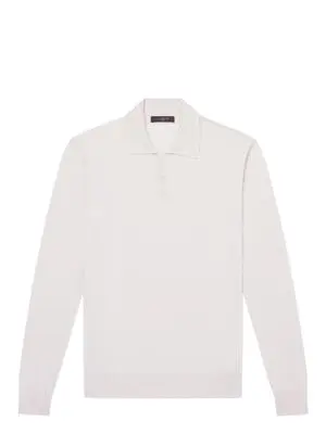 SLOWEAR Slim-fit Cashmere And Silk-blend Polo Shirt - Neutrals