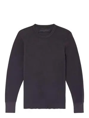 AARON LEVINE Waffle-Knit Cotton Sweater