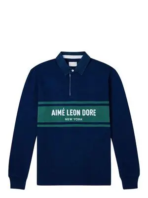 Aimé Leon Dore Aimé Leon Dore - Logo-Embroidered Cotton-Jersey Polo Sweater - Men - Blue - XS Navy