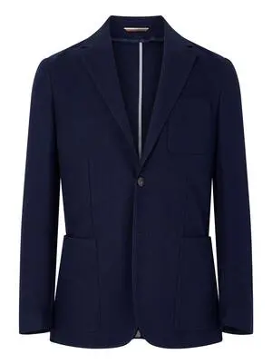 Canali Textured Cotton Blazer Navy