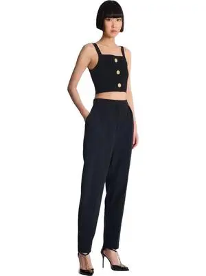 Balmain Knit Bralette Top With Buttons - Black