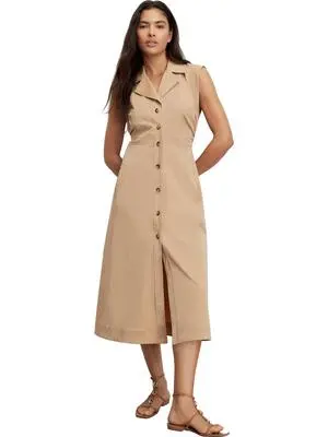Veronica Beard Orla Midi Shirtdress - Khaki