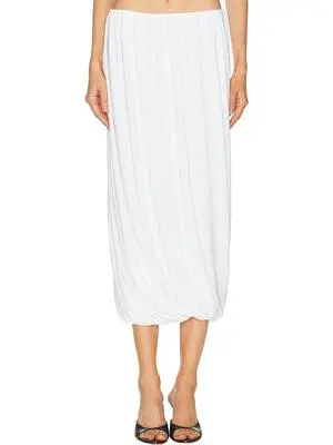 Norma Kamali Twist Midcalf Skirt - Snow White