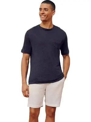 Frescobol Carioca Carmo Midnight- Linen Jersey T-shirt - Blue
