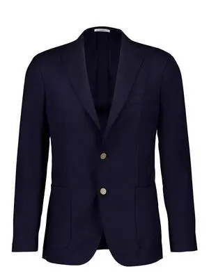 Boglioli Navy Virgin Wool Two-Button Blazer Grey
