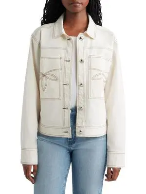Rails Briggs Topstitch Detail Stretch Cotton Jacket - Bone